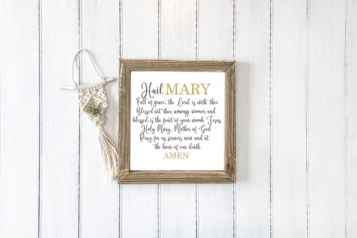 Hail Mary SVG Ave Maria SVG PNG Silhouette Cricut - Etsy