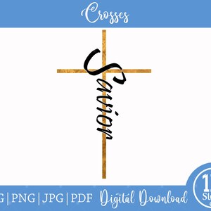 Savior Cross and Saviour Cross SVG PNG Digital Download Silhouette ...