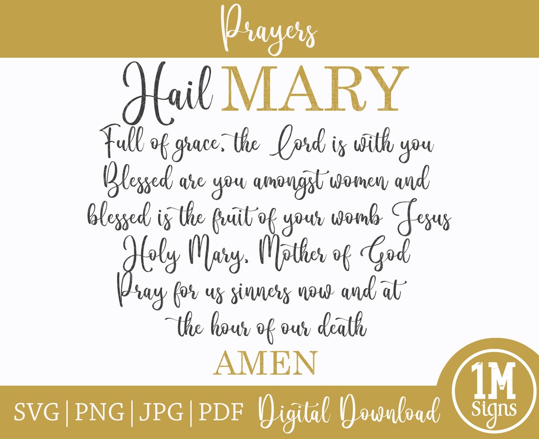 Ave María SVG Ave María SVG, PNG, Silueta, Cricut, Religiosa Svg, Cruz ...