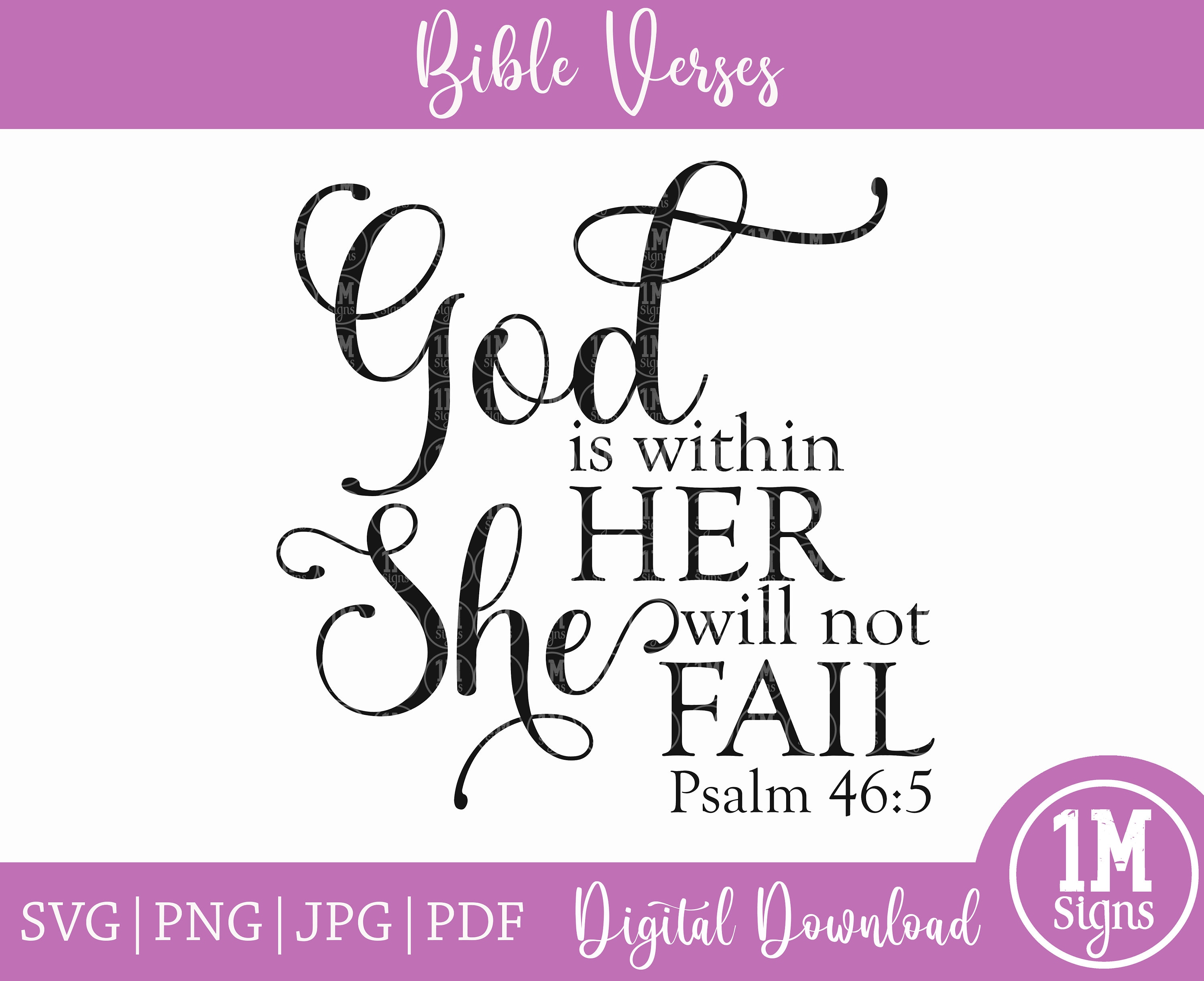God is Within Her She Will Not Fail 2.0 Psalm 46:5 SVG PNG - Etsy