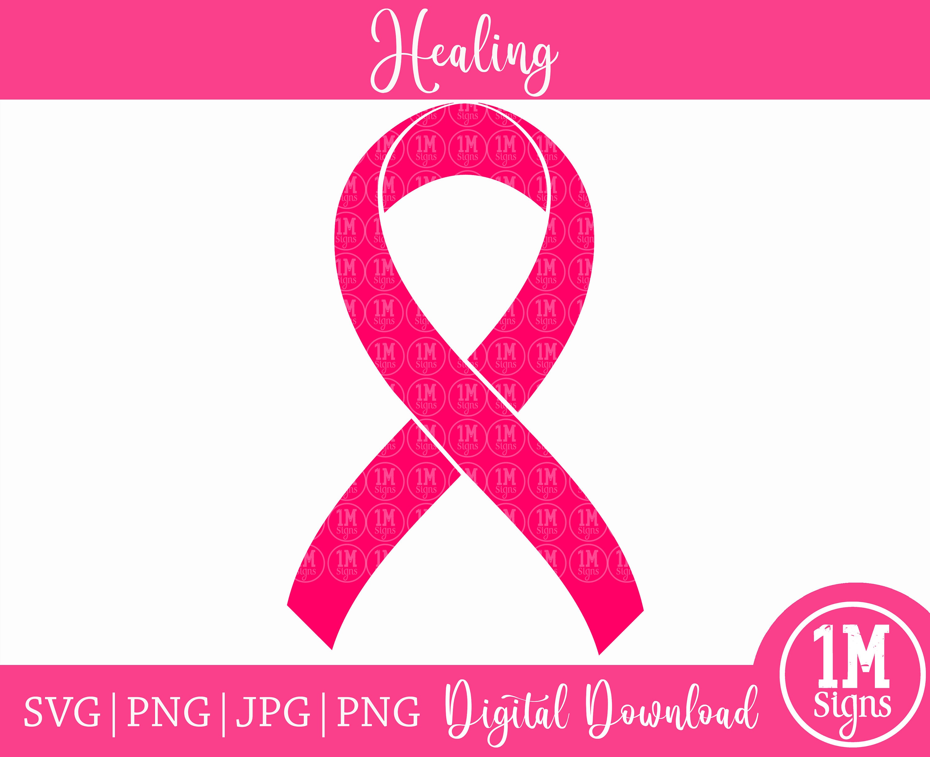 Cancer Ribbon SVG PNG Pink Breast Cancer Ribbon Svg Healing - Etsy