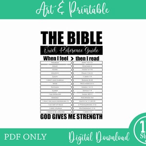 Bible Quick Reference Guide Instant Digital Download PDF - Etsy