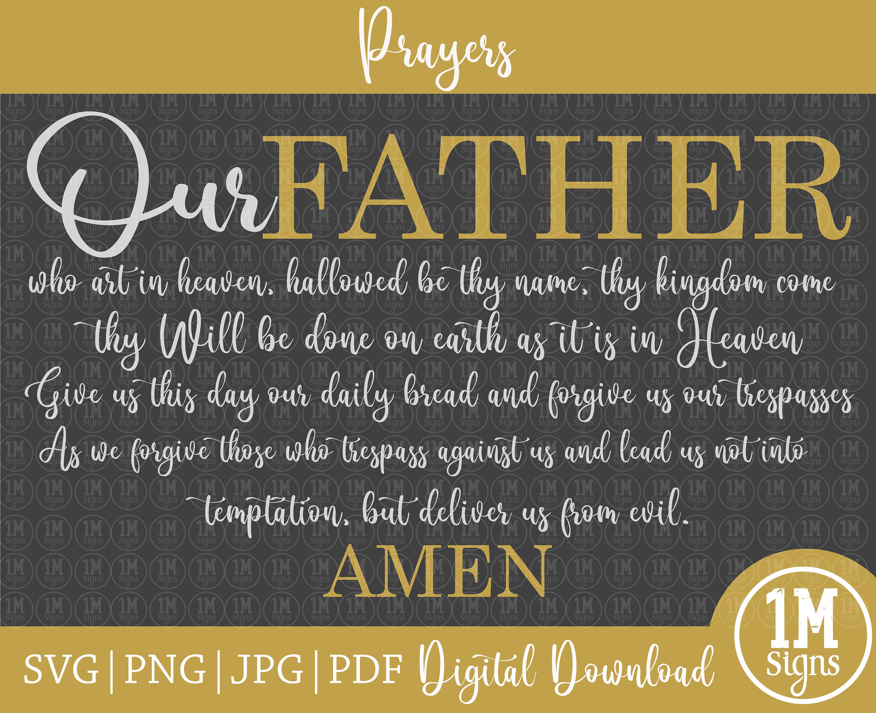 Lords Prayer SVG, Our Father Prayer Bible Verse Design, Christian ...
