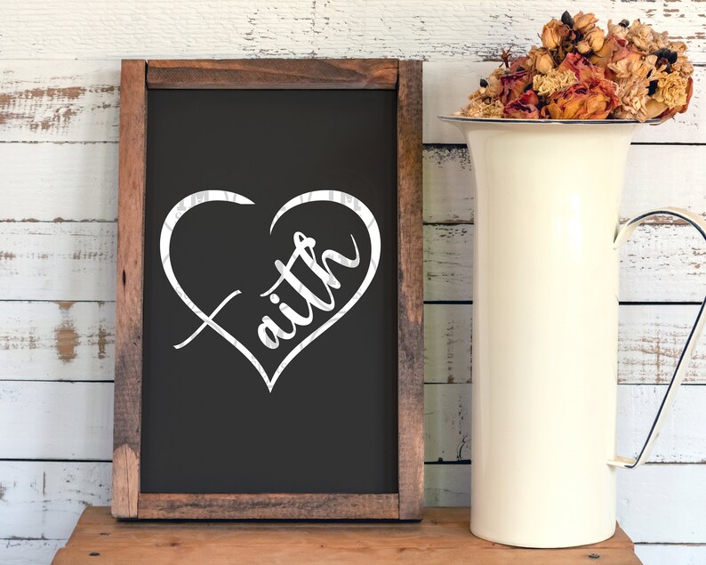 Faith Heart SVG PNG Digital Download Silhouette Cricut - Etsy