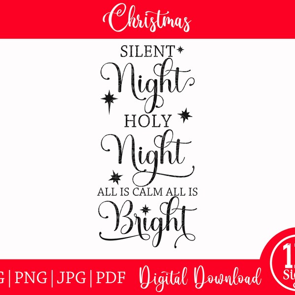Silent Night Svg - Etsy