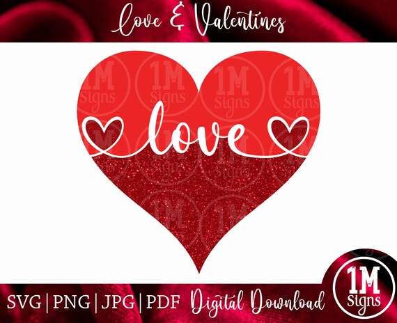 Love Heart Word Art SVG PNG JPG Pdf Digital Download | Etsy