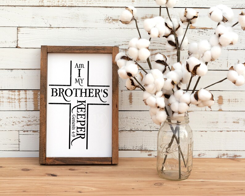 Am I My Brother's Keeper Cross SVG PNG Jpg Pdf - Etsy