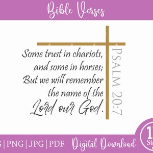 Psalm 20:7 Bible Verse Some Trust in Chariots SVG PNG Digital Download ...