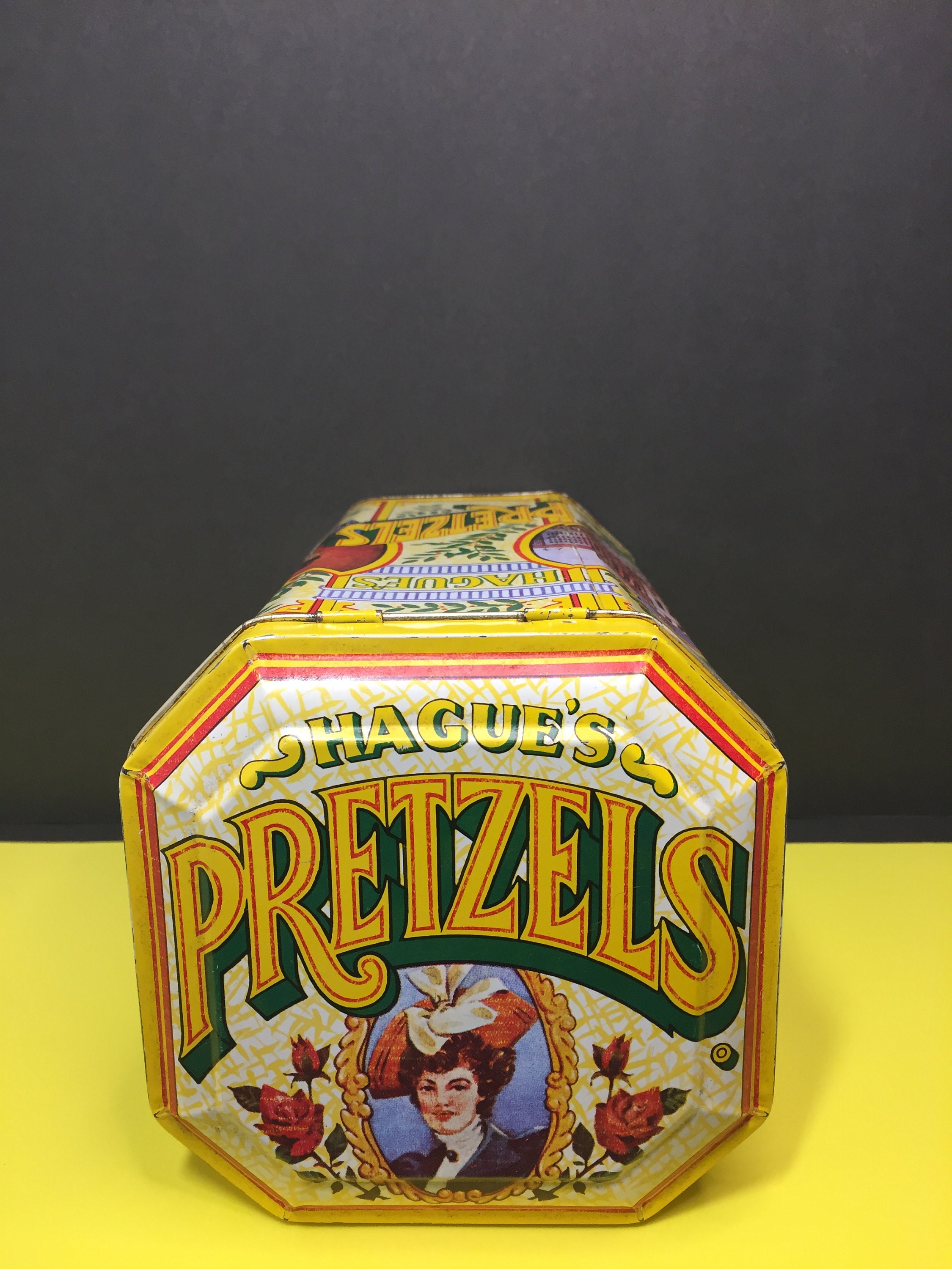 Vintage Hague's Pretzels Tin: Hinged Lid 1980s. Colorful - Etsy UK