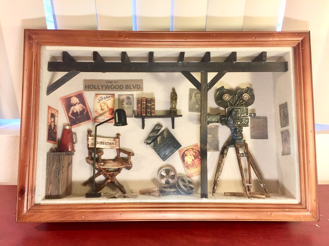 Hollywood Movie Studio Diorama Shadow Box Frame Elvis, Garbo, Monroe - Etsy