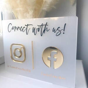 Connect With Us - Acrylic Sign for Social Media - Sign for Your ...