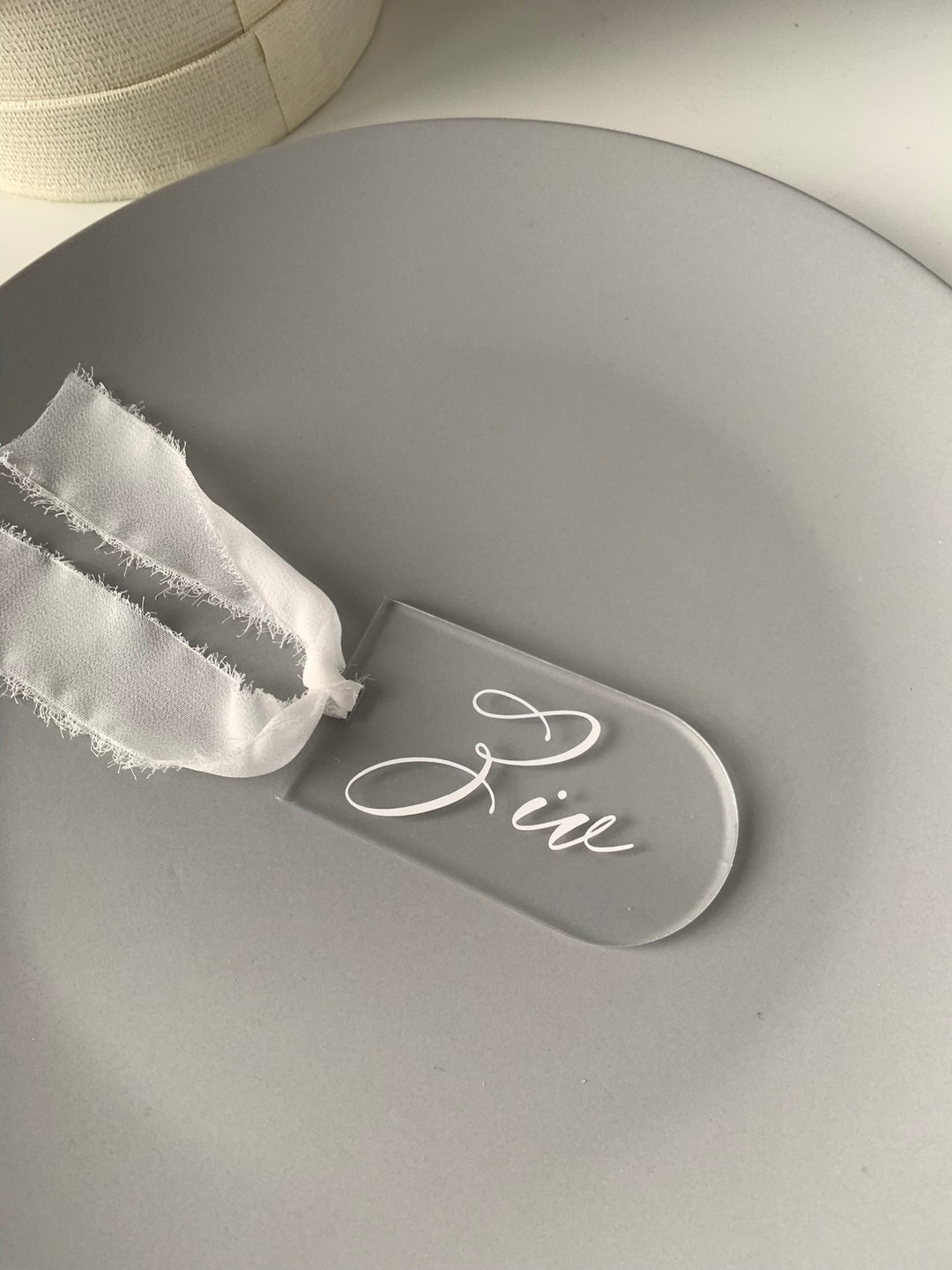 Wedding Place Cards, Acrylic Placecards With Ribbon, Weddig Nameplates ...