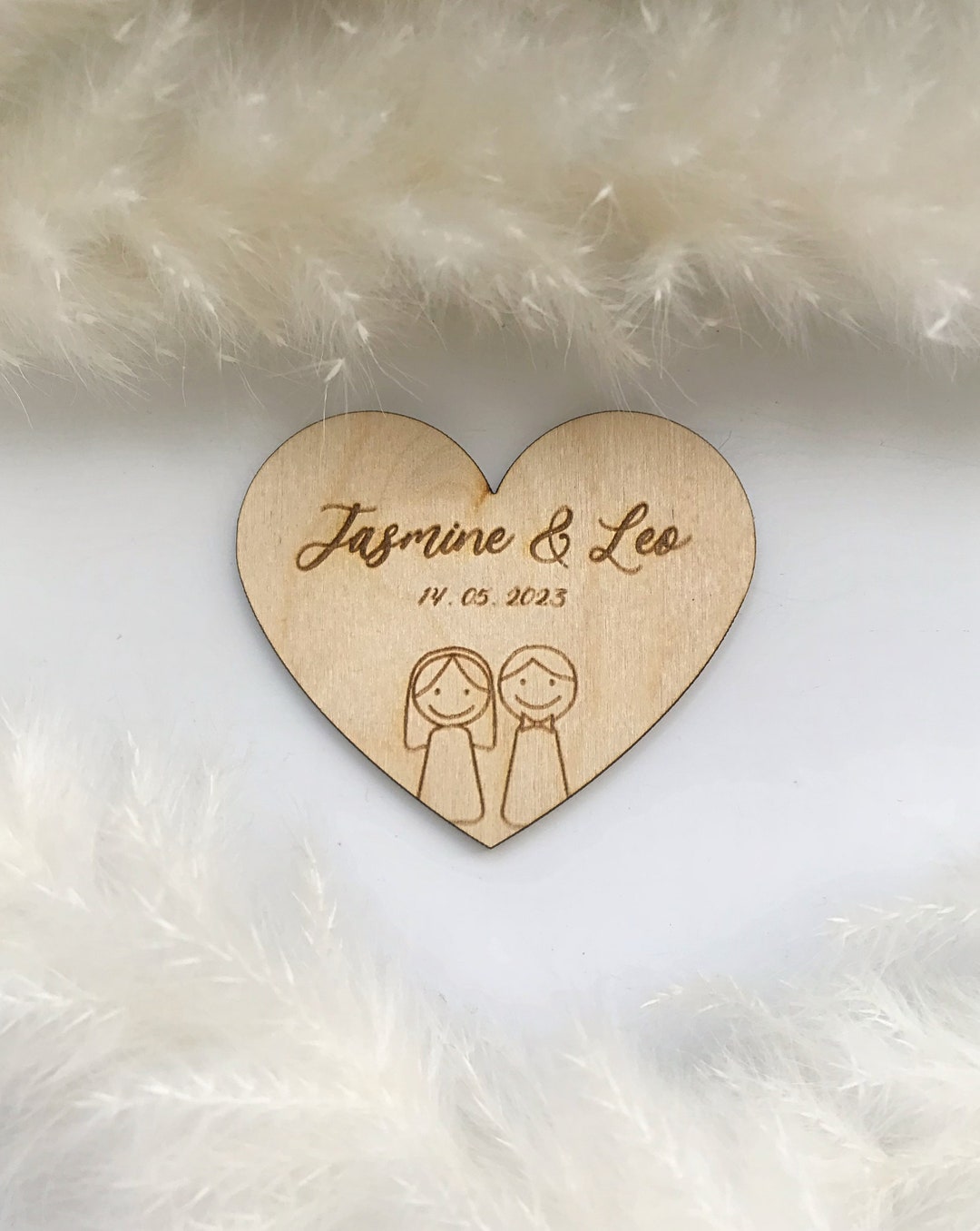 Personalized Wooden Wedding Magnets, Wedding Guest Favors, Custom ...