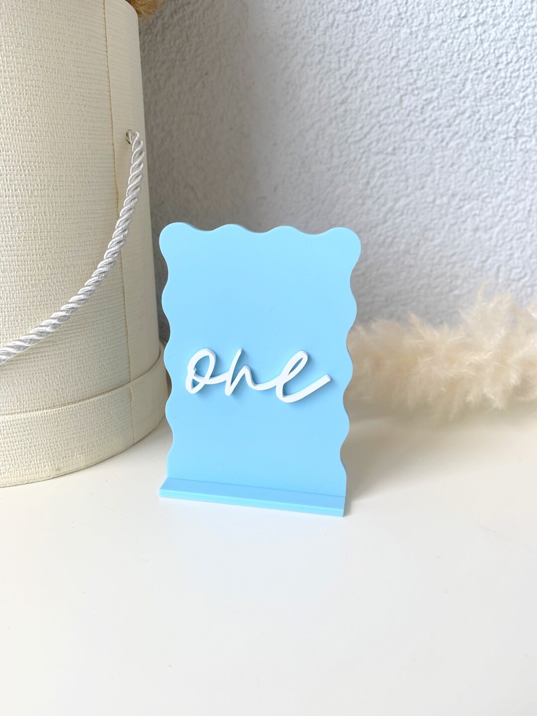 Modern Wedding Table Number, Unique Wavy Table Number, Custom Modern ...