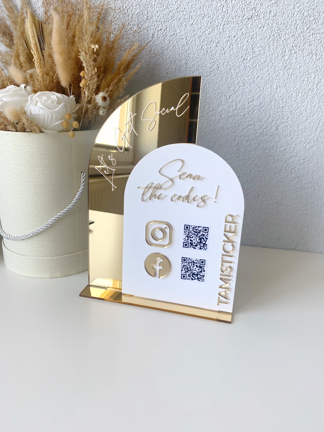 Let' Be Social - Scannable QR Code Acrylic Sign for Social Media - Sign ...