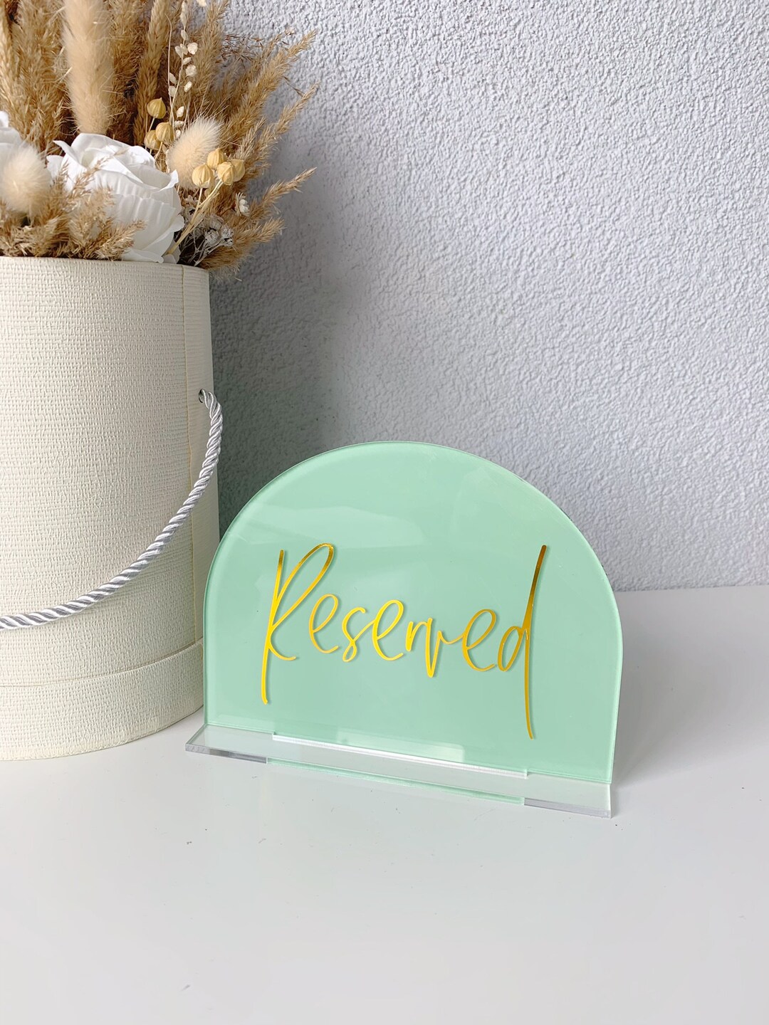Acrylic Reserved Sign, Wedding Reserved Sign, Greenery Reserved Sign ...