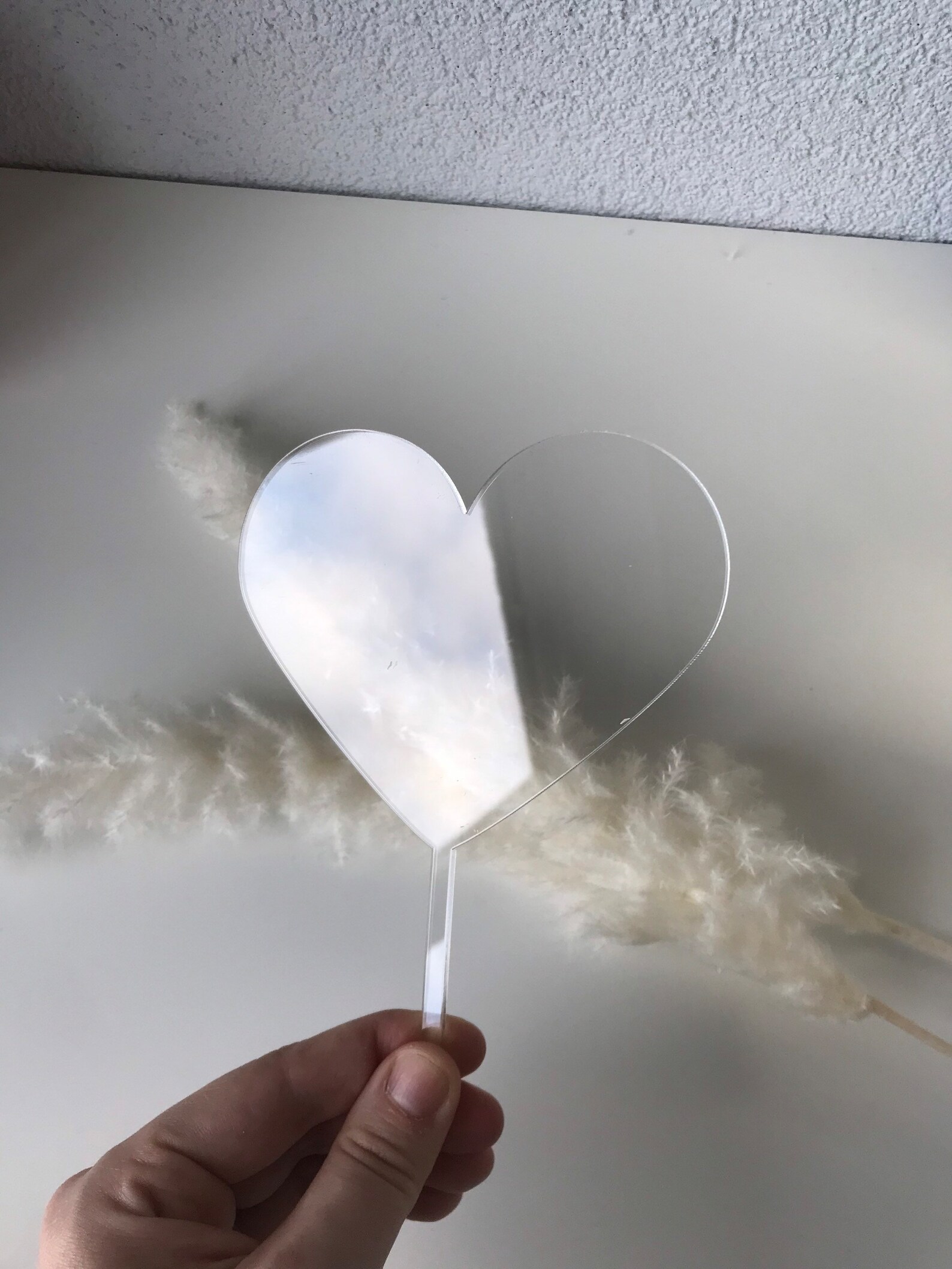 Set of 5 Blank Acrylic Heart Cake Toppers Heart With Stick Clear, Clear ...