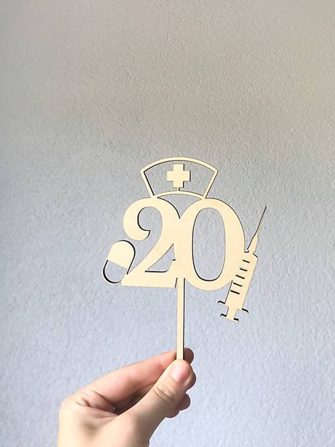 Acrylic/ Wooden Number Cake Topper for Nurse, Doctor Cake Topper, Nurse ...