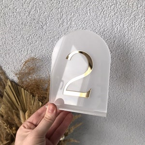 Acrylic Wedding Table Number, Acrylic Gold Table Number, Arch Table ...