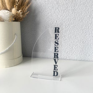 Wedding Reserved Sign, Acrylic Weserved Sign, Arch Reserve Sign, Unique ...