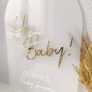Arch Baby Shower Sign, Arch Baby Shower Table, Acrylic Custom Sign, Oh ...