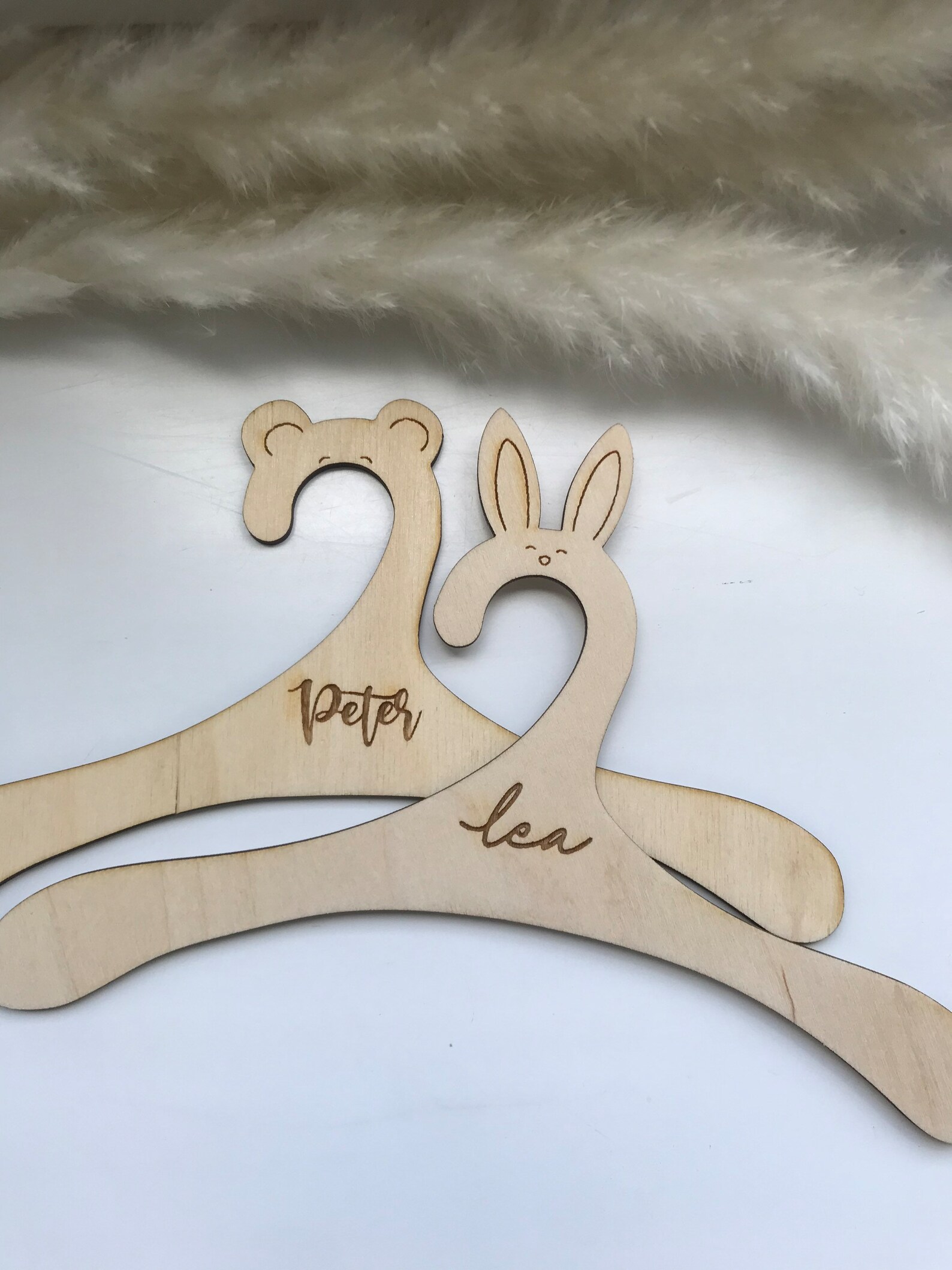 Personalized Kids Hanger Bunny and Bear With Name Hanger With Name Baby ...