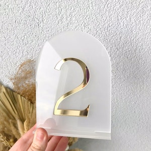 Acrylic Wedding Table Number, Acrylic Gold Table Number, Arch Table ...