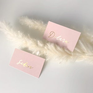 Metallic Name Tags, Gold Wedding Place Cards, Silver Name Cards, Foiled ...