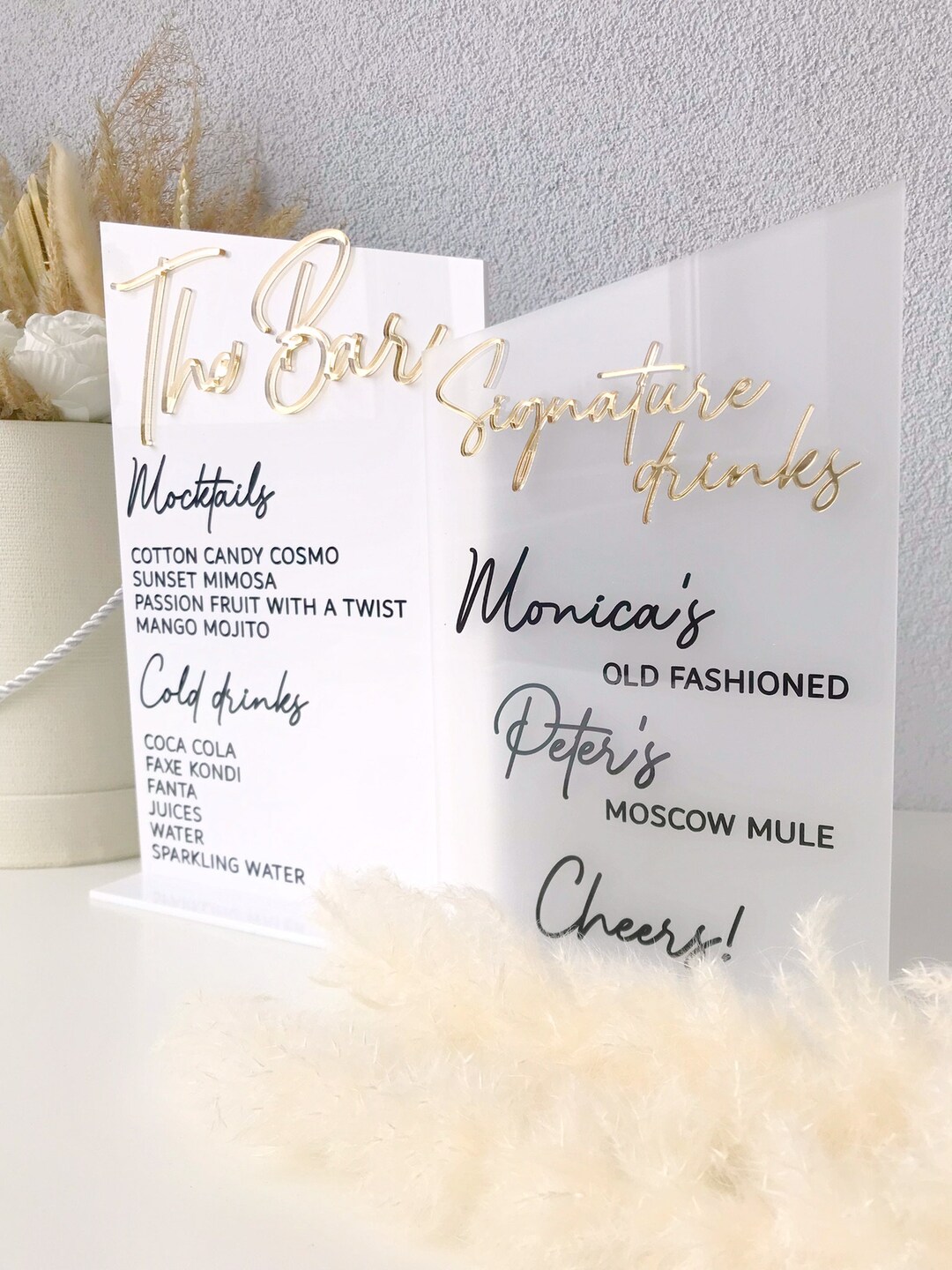 Personalized Acrylic Bar Menu, Double Bar Menu, Custom Bar Menu Sign ...