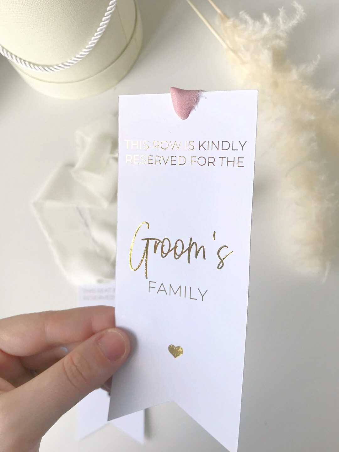 Gold Foil Seat Name Tags, Metallic Wedding Place Cards, Chair Name ...