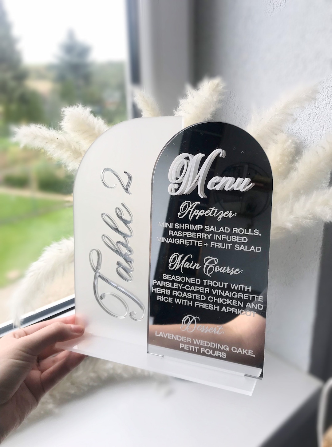 Wedding Table Numbers With Menu, Table Numbers, Acrylic Table Numbers ...