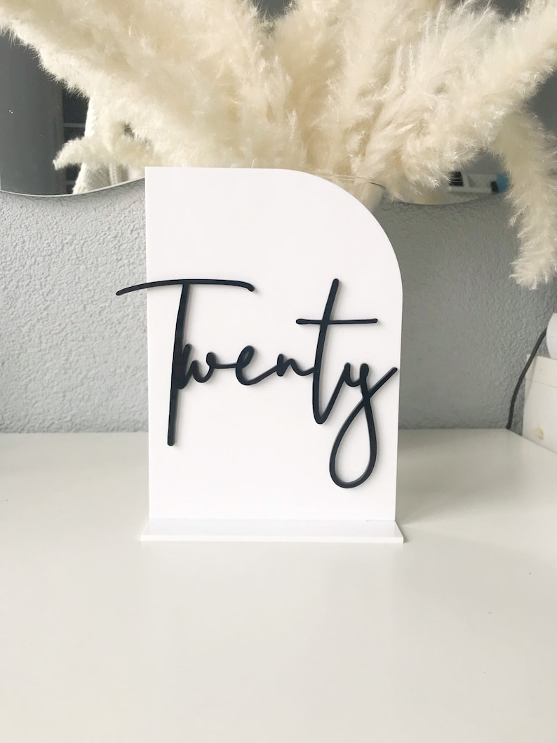 Acrylic Wedding Table Numbers Black and White Table Numbers - Etsy