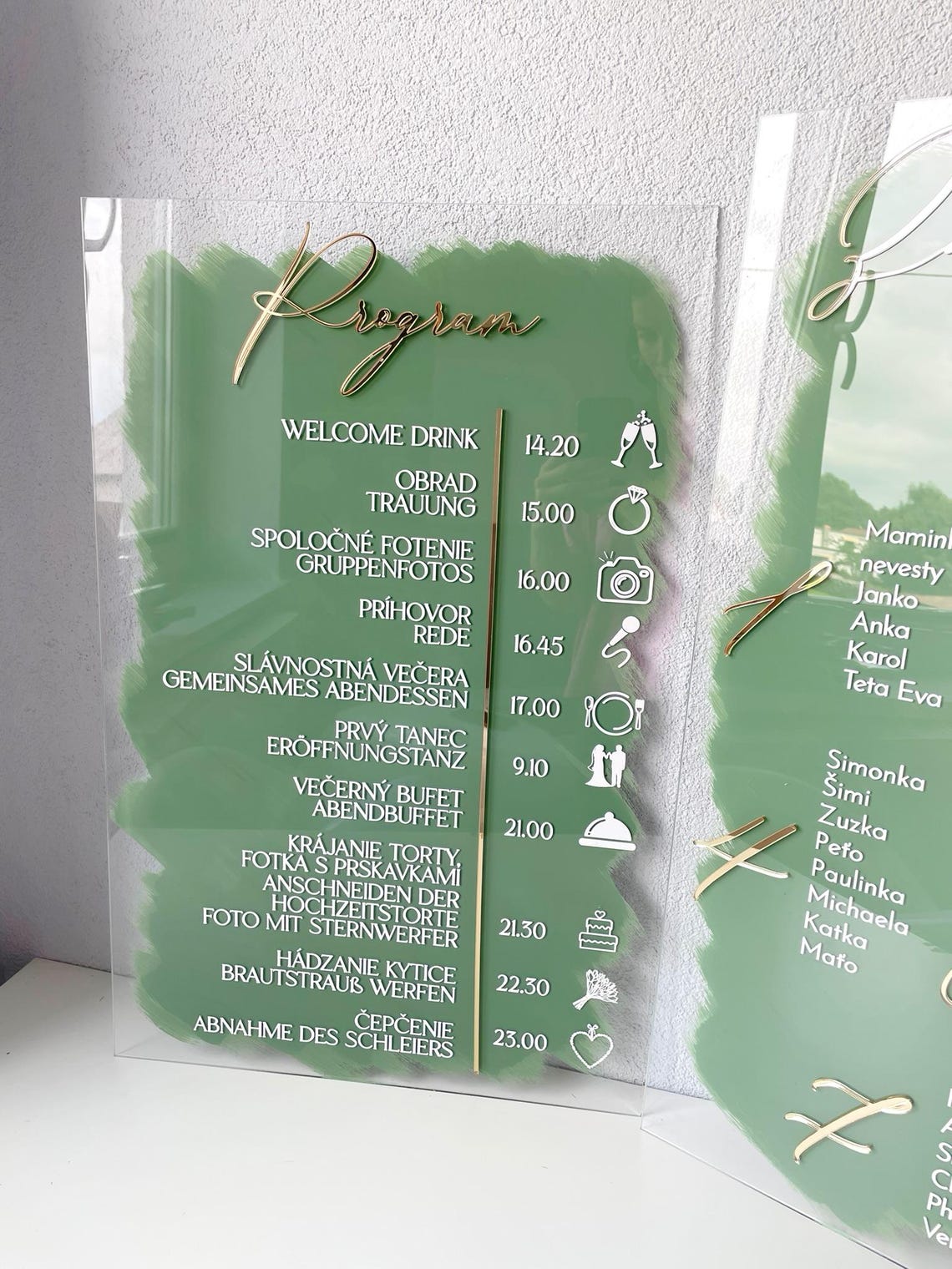 Acrylic Custom Order of Events, Wedding Programme Sign, Personalized ...