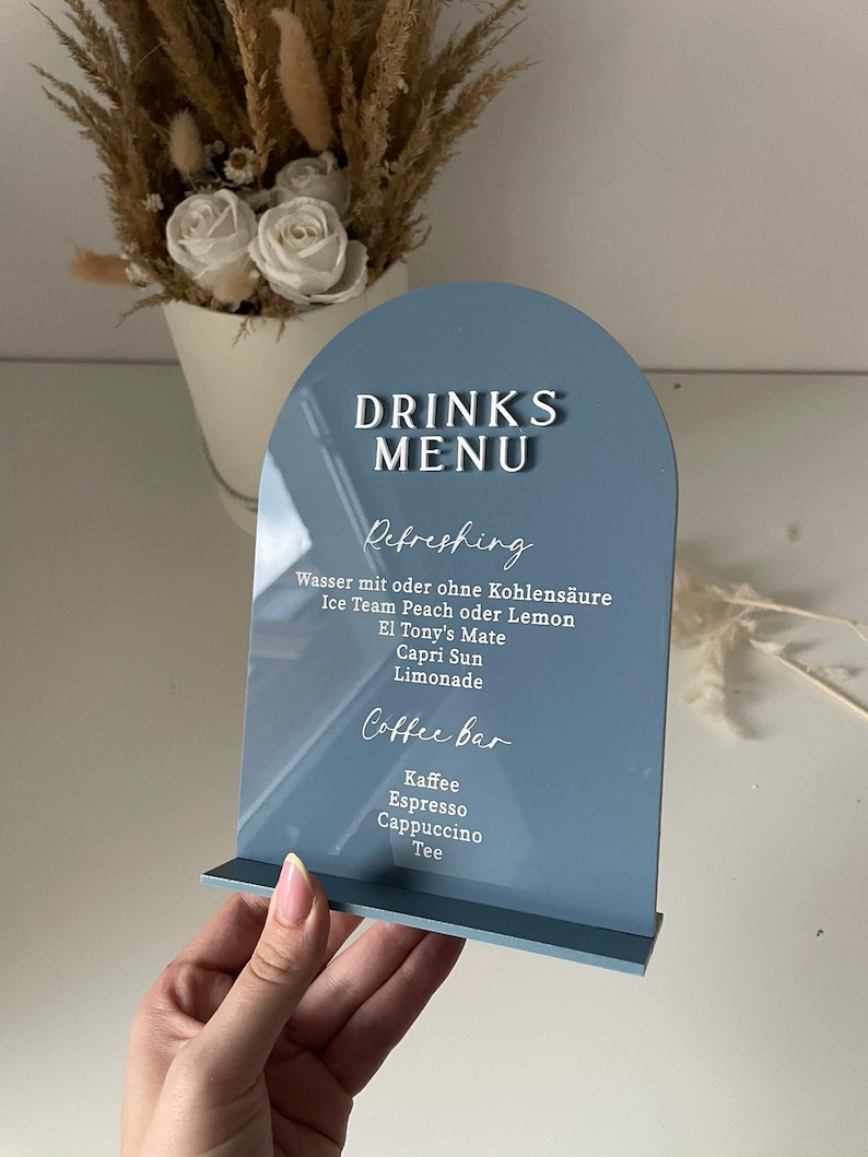 Personalized Wedding Menu, Acrylic Menu for Wedding, Beige Boho Menu ...