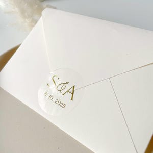 Custom Wedding Stickers With Initials and Date, Clear Simple Wedding ...