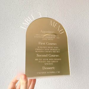 Wedding Table Numbers With Menu, Table Numbers, Acrylic Table Numbers ...