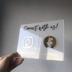Connect With Us - Acrylic Sign for Social Media - Sign for Your ...