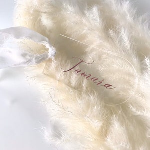 Wedding Place Cards, Acrylic Placecards With Ribbon, Weddig Nameplates ...