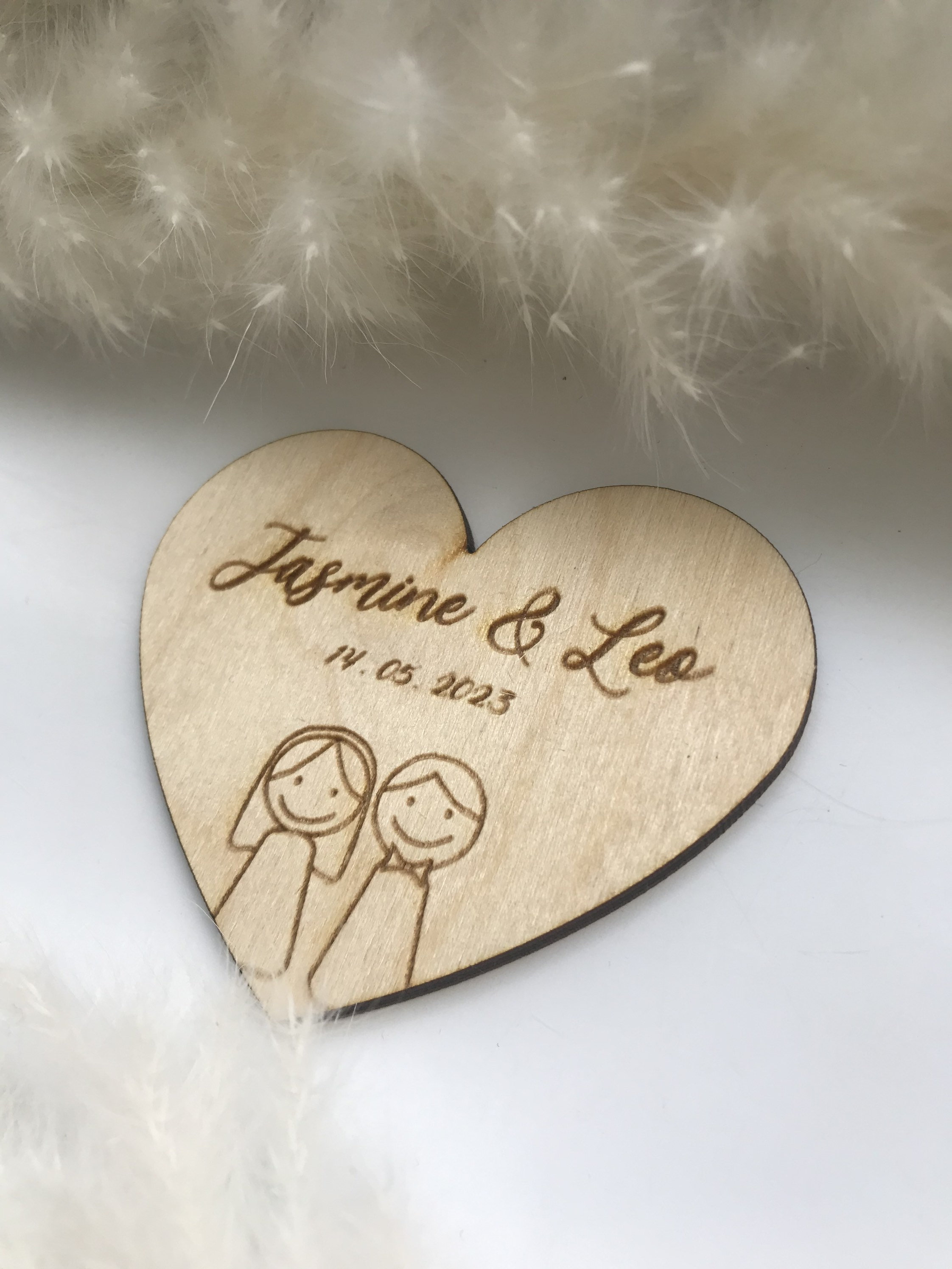 Personalized Wooden Wedding Magnets, Wedding Guest Favors, Custom ...