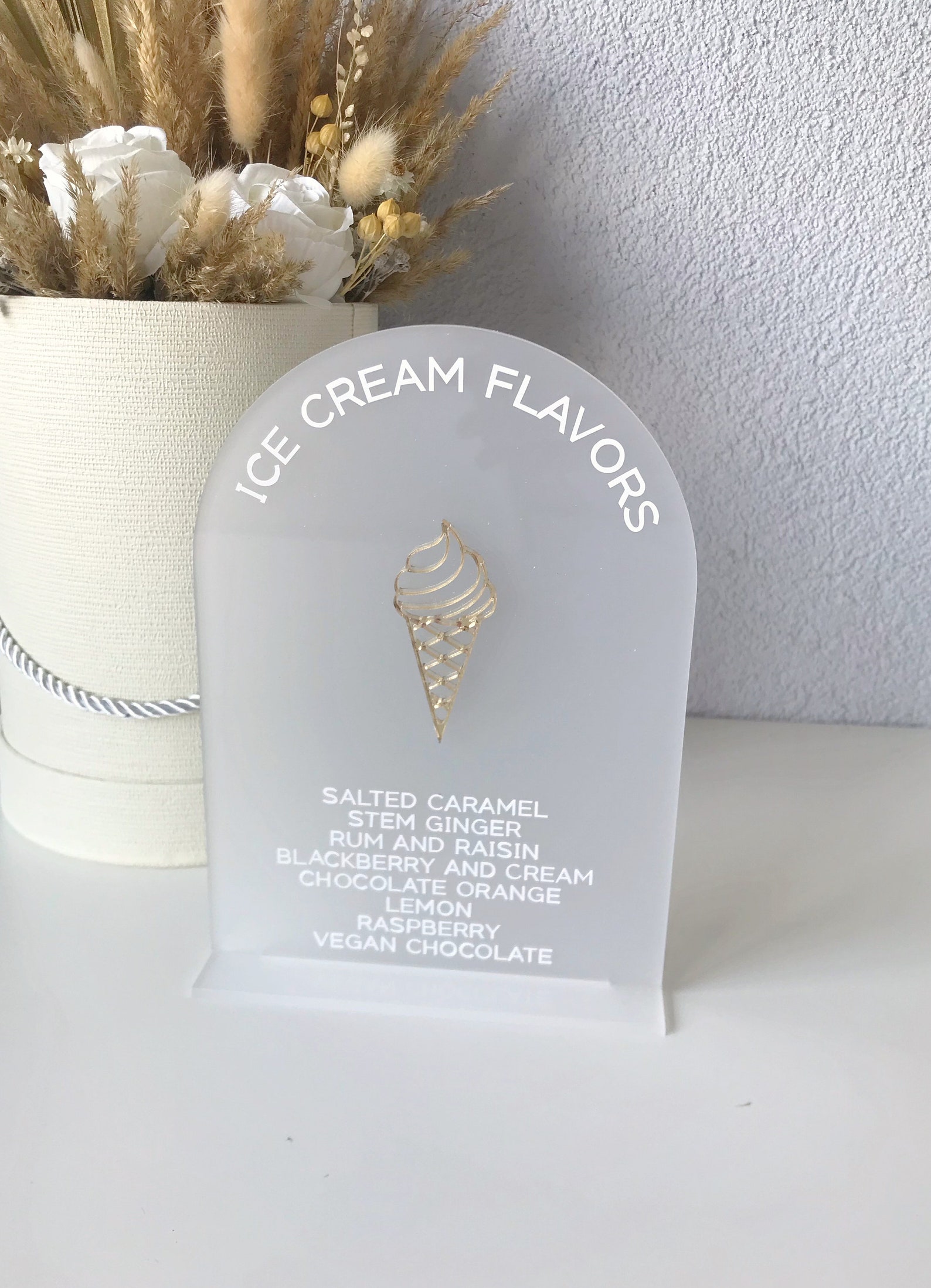 Acrylic Wedding Ice Cream Sign, Gold Ice Cream Sign, Gold Wedding Sign ...