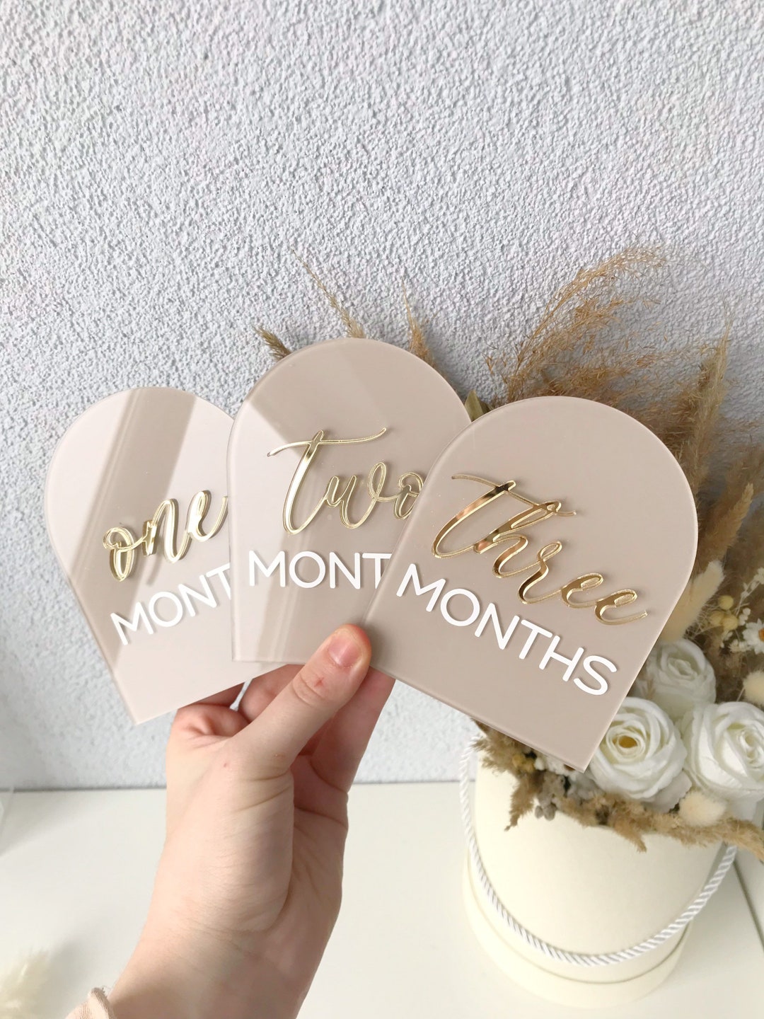 Baby Acrylic Arch Milestones, Gold Milestones, Acrylic Boho Baby ...