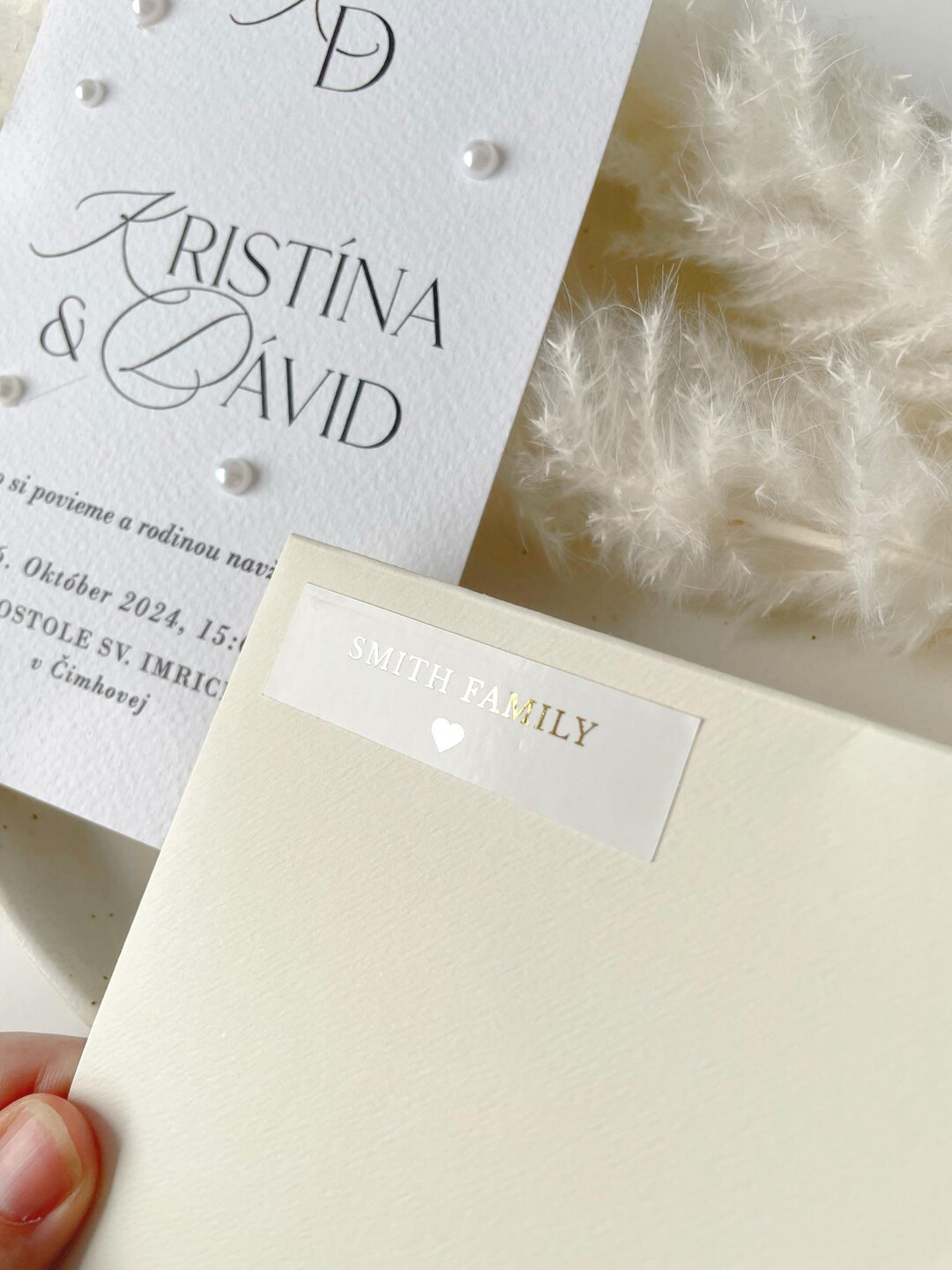 Set of 10 Metallic Wedding Envelope Sticker, Gold Elegant Personalied ...