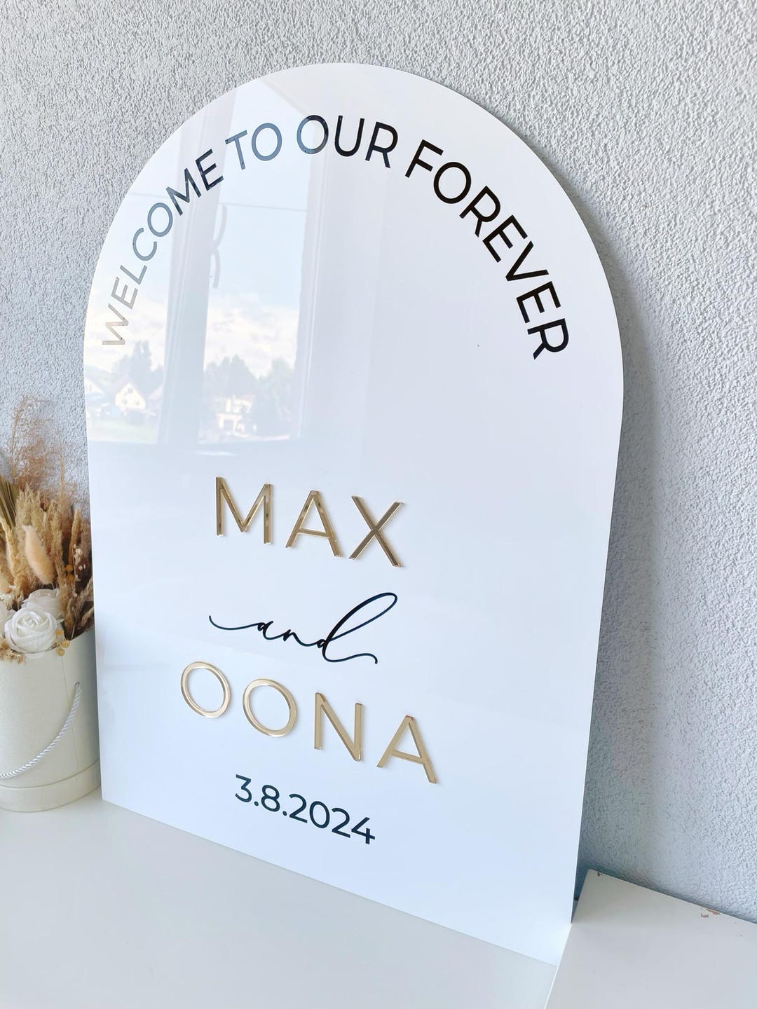 Acrylic Arch Custom Welcome Sign, Custom Wedding Sign, Pesronalized ...
