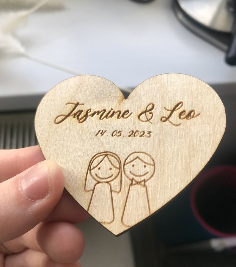 Personalized Wooden Wedding Magnets, Wedding Guest Favors, Custom ...