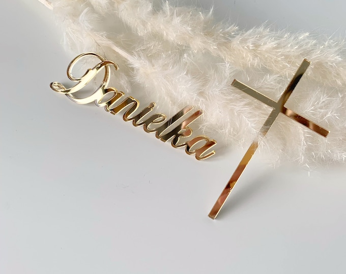 Custom Baptism Cake Charm Cross Cake Charm Personalized First Communion ...