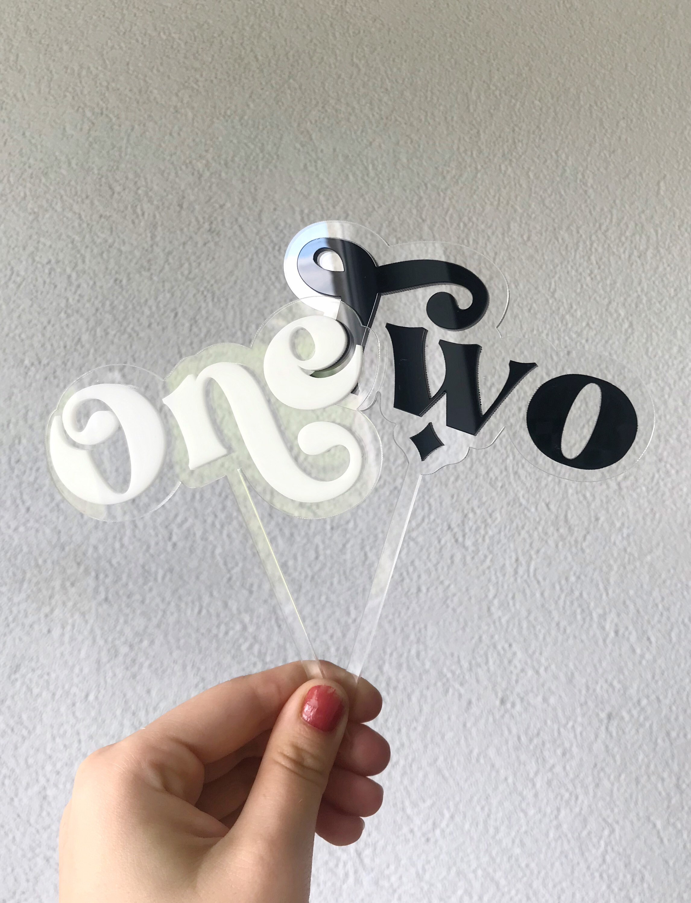 Acrylic Number Cake Topper Birthday Cake Topper One Year Etsy