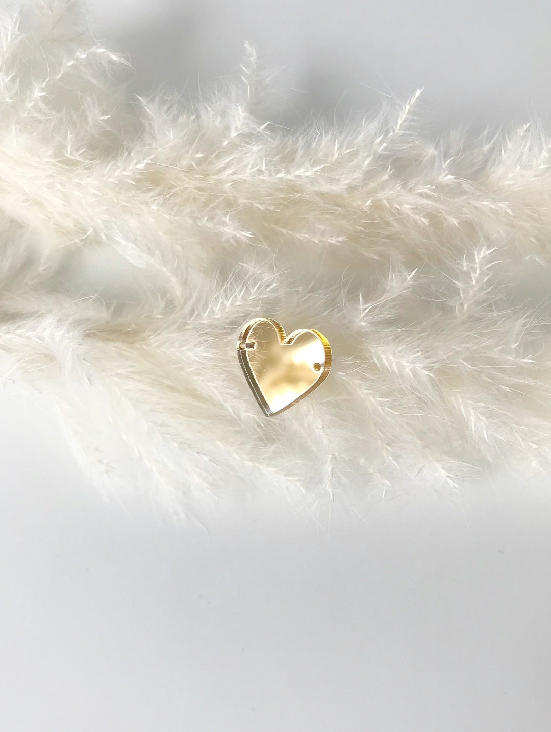 10 Acrylic Gold Hearts Charm,invitation Gold Heart Decor, Acrylic ...