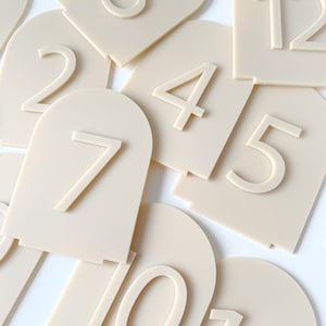 Beige Wedding Table Number, Modern Arch Table Number, Matt Small Modern ...