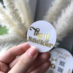 Set of 10 Metallic Logo Sticker Label Tag Small Business Sticker Custom ...