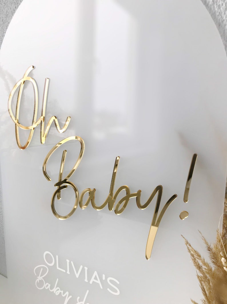 Arch Baby Shower Sign, Arch Baby Shower Table, Acrylic Custom Sign, Oh ...